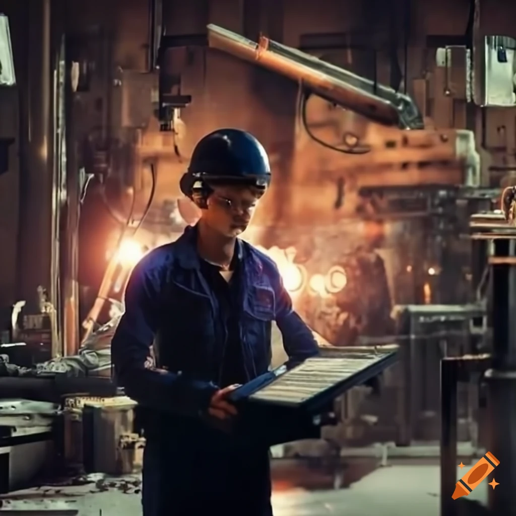 Manufacturing company workers on Craiyon