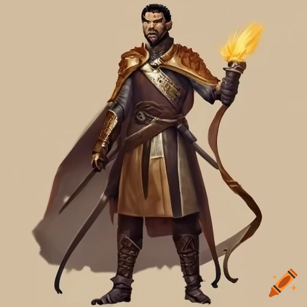 Noble half-orc with jewelry in a dungeons & dragons setting on Craiyon