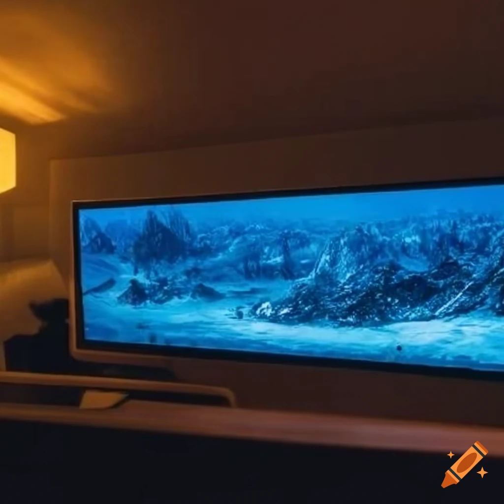 Modern flat screen tv mountain home with cozy interior and large ...