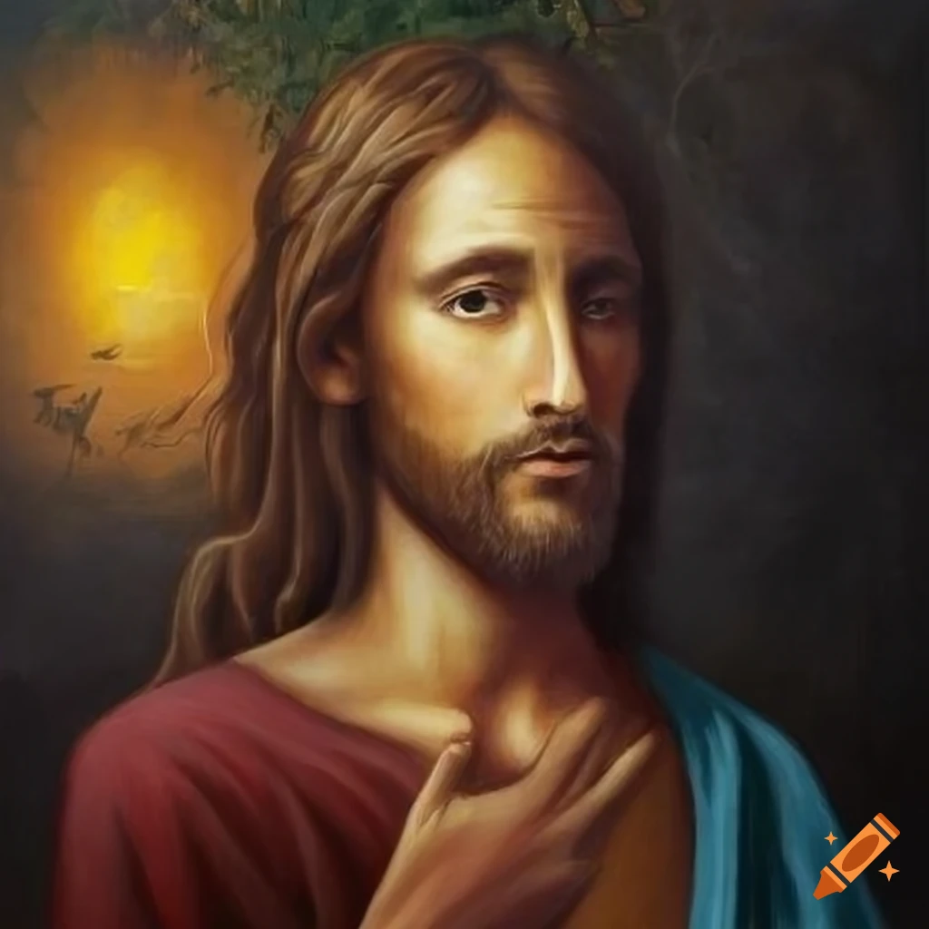 Surreal modern painting of Jesus by Jacek Yerka on Craiyon