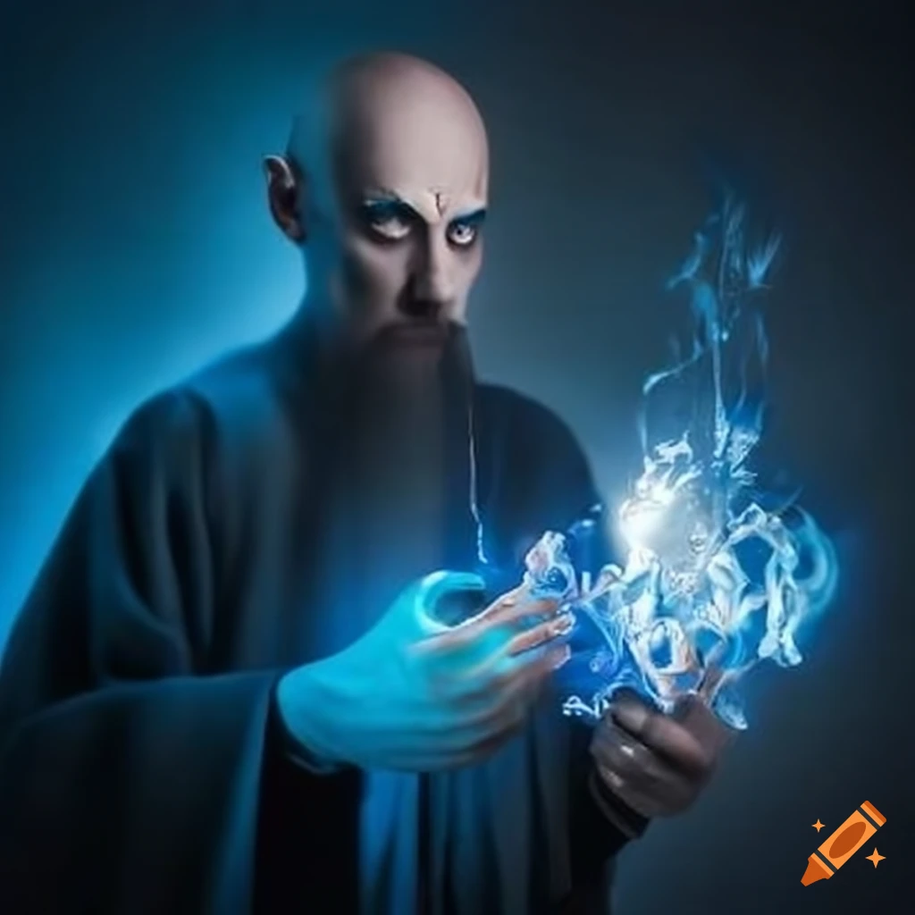 Sorcerer conjuring up spirits on Craiyon