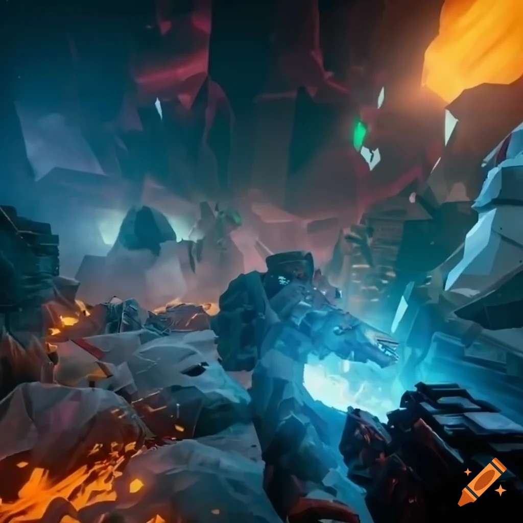 Deep rock galactic game in apocalyptic setting on Craiyon