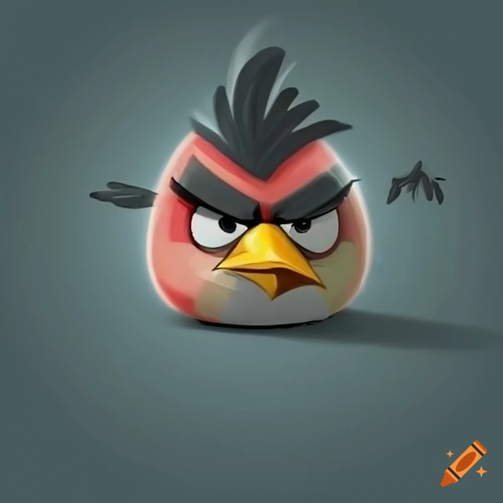 Front view of a bird in angry birds style on Craiyon