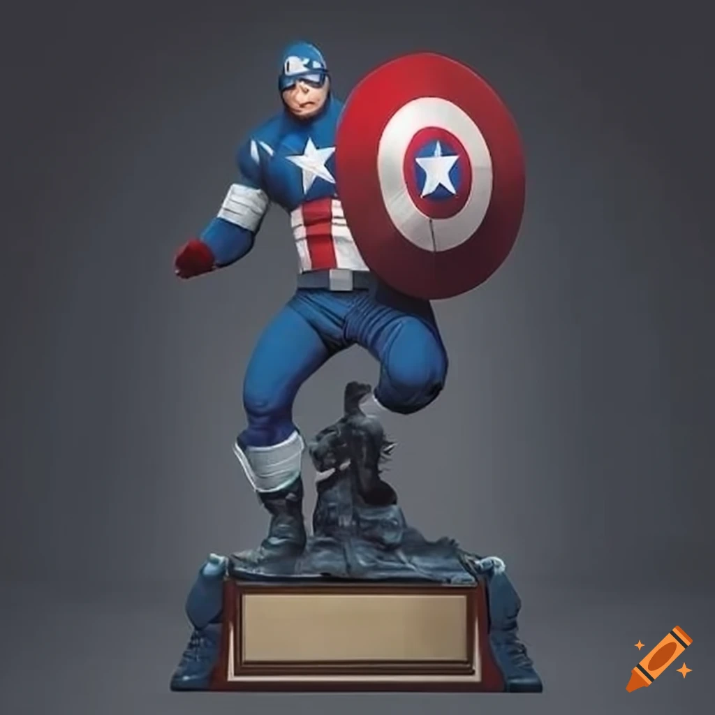 Captain america holding a 1st place trophy on Craiyon