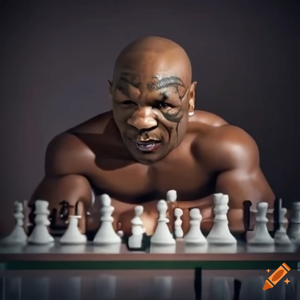 Mike tyson playing chess on Craiyon