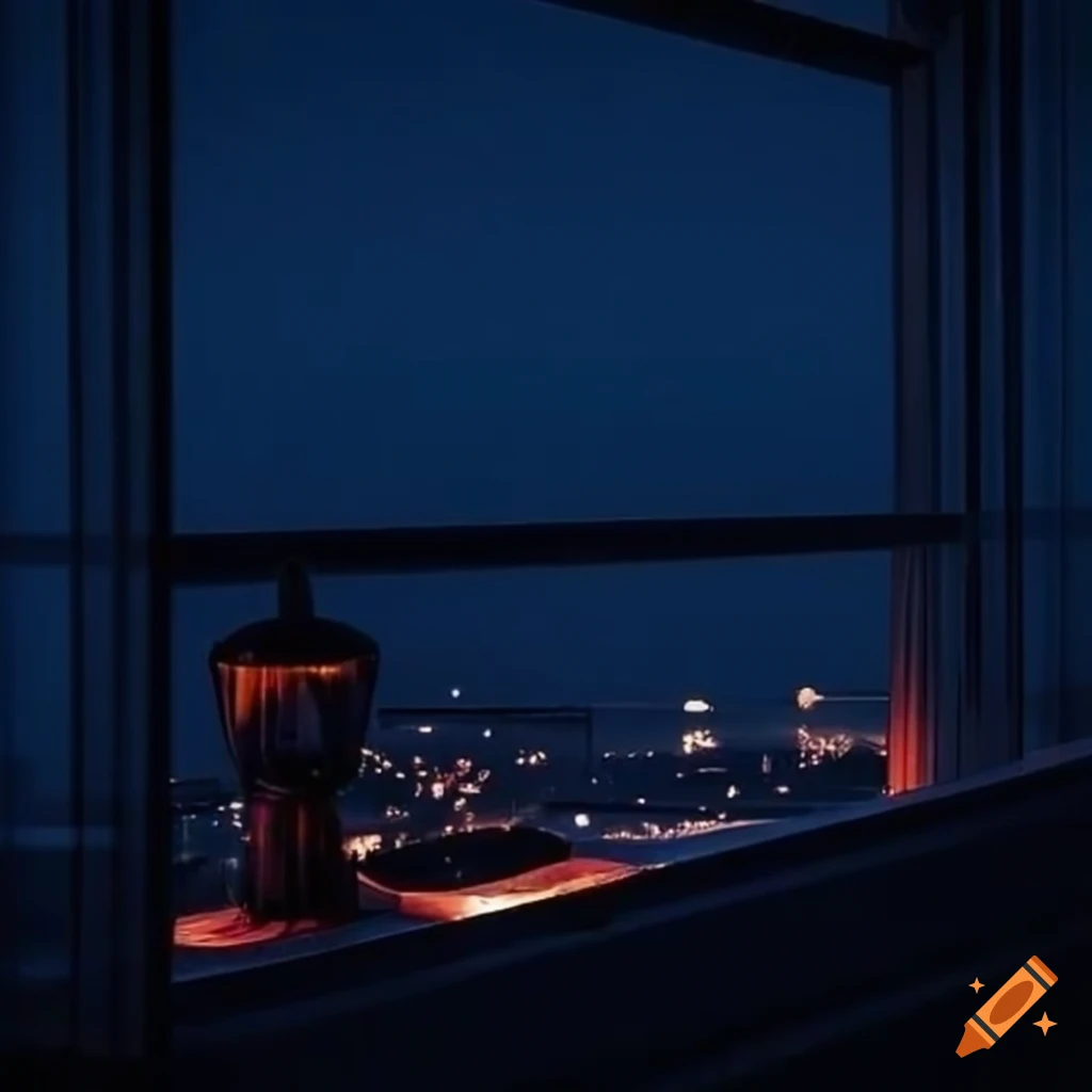 Stunning ambient night at the balcony on Craiyon