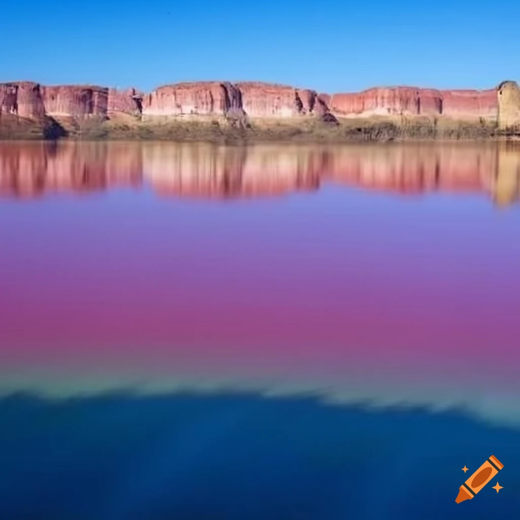 Pink river landscape in australia on Craiyon
