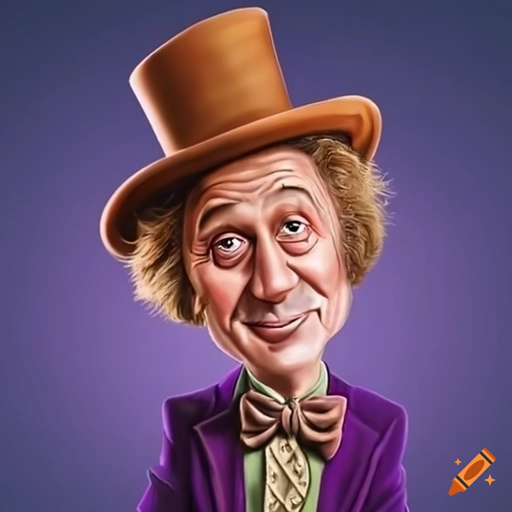 Caricature of Willy Wonka on Craiyon