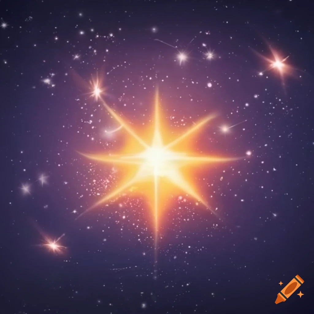 Star surrounded by stardust on Craiyon