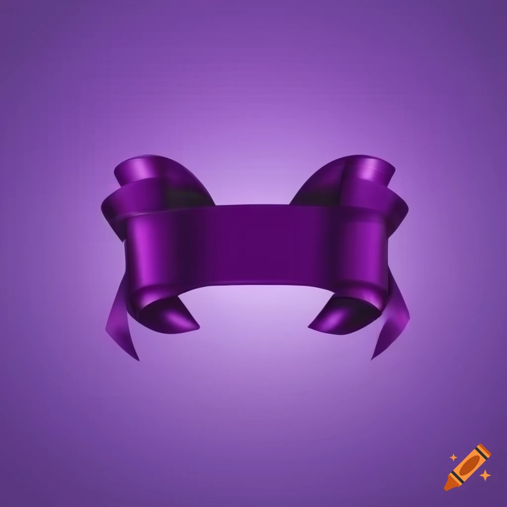 Violet decorative ribbon in 3D with studio lighting on Craiyon