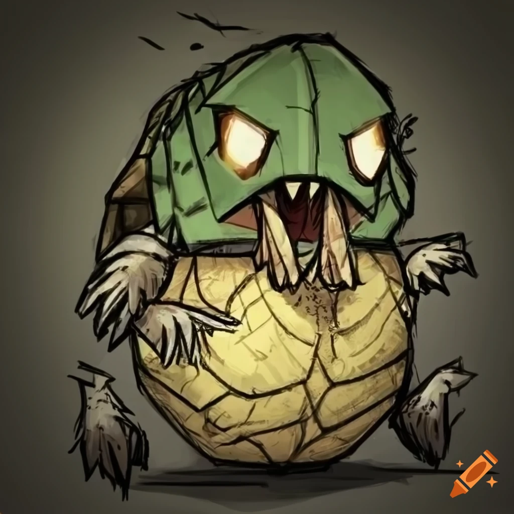 Turtle in the style of the game Don't Starve on Craiyon
