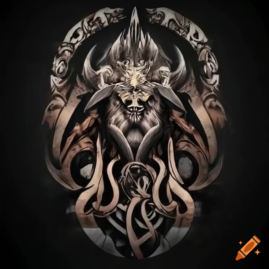Sharp 4K image of Neo-Viking design with Norse Tattoo representing ...