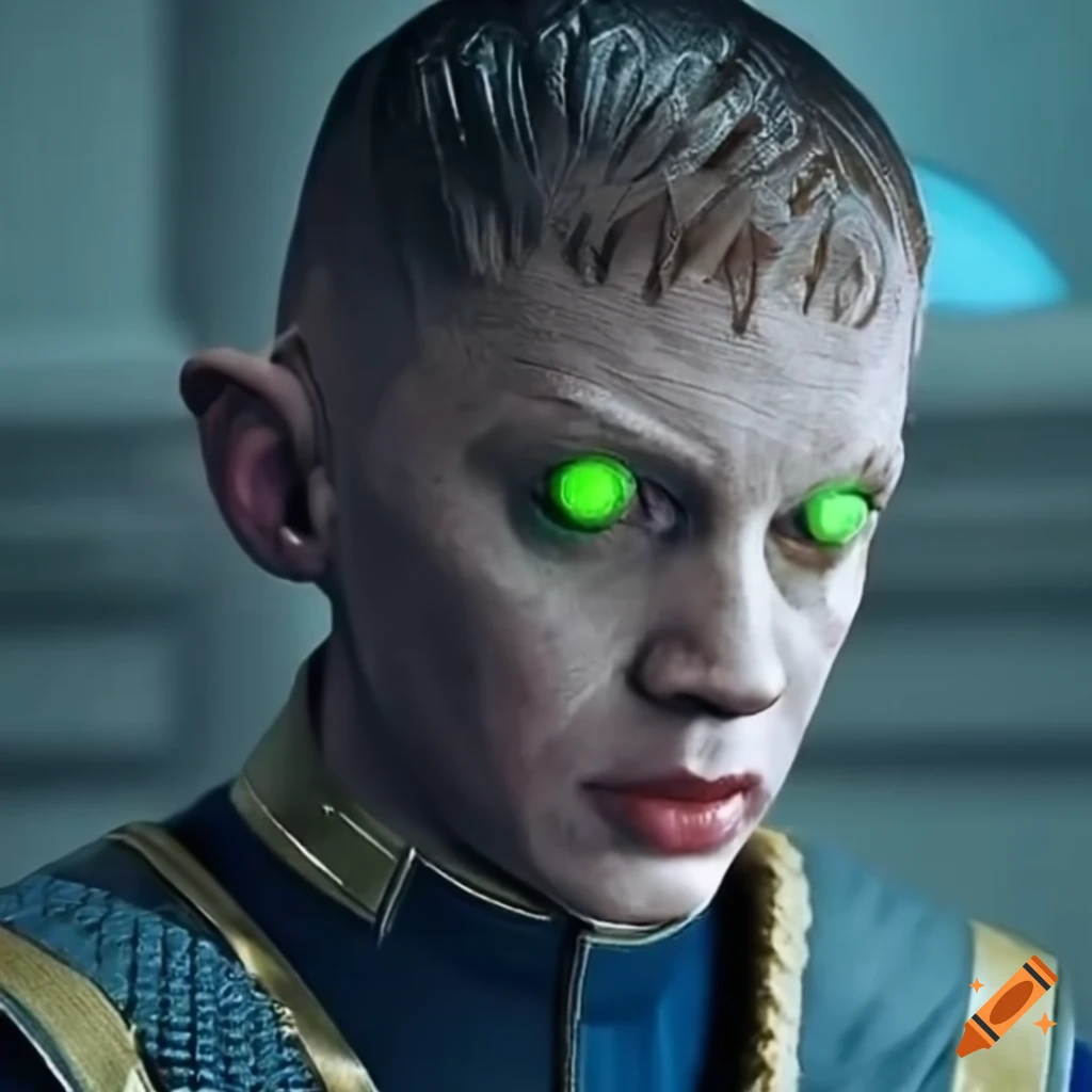 Young tom hardy as romulan praetor shinzon in silver starfleet uniform ...