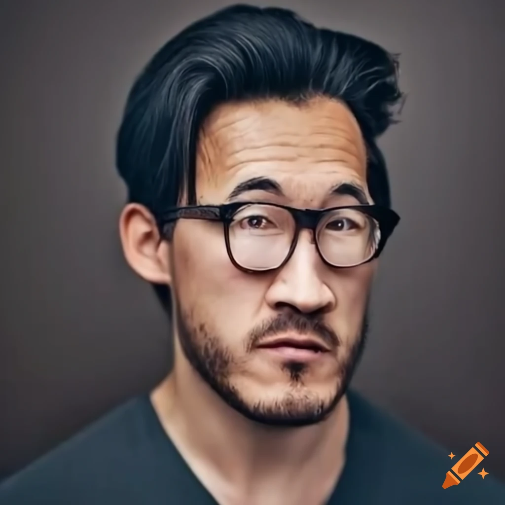 Markiplier with a stretched out face on Craiyon