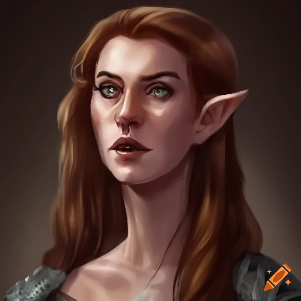 Realistic portrait of a good female half-elf cleric from dungeons and ...