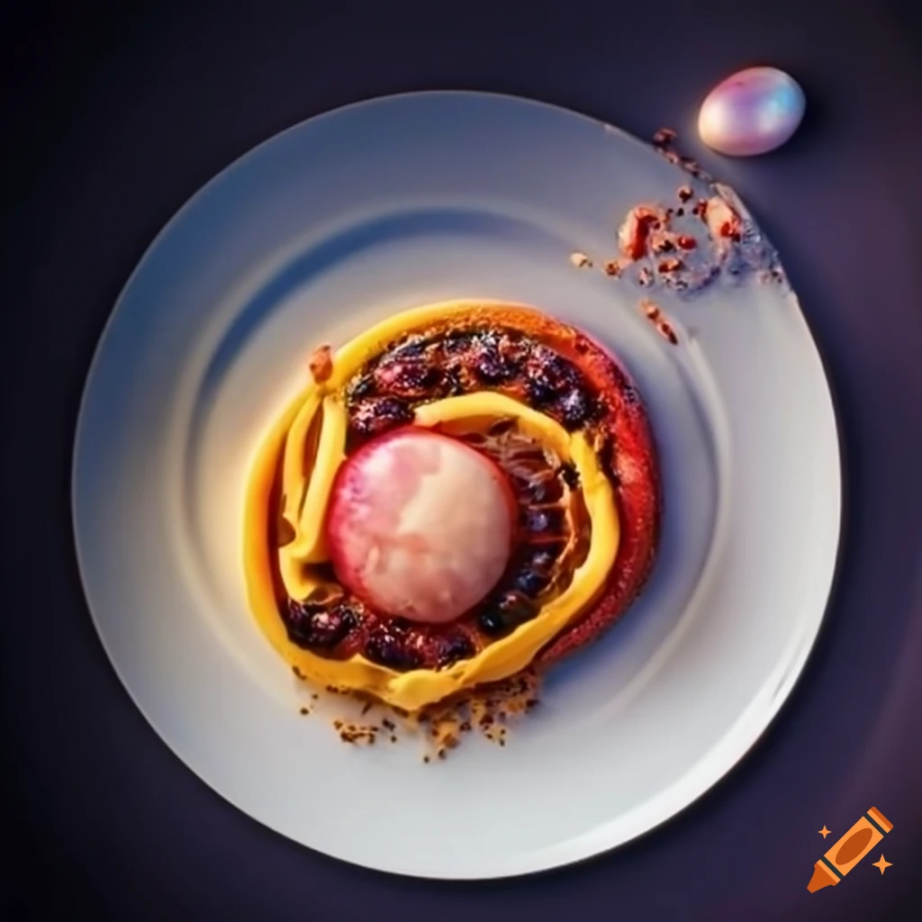 Universe made of food on a plate on Craiyon