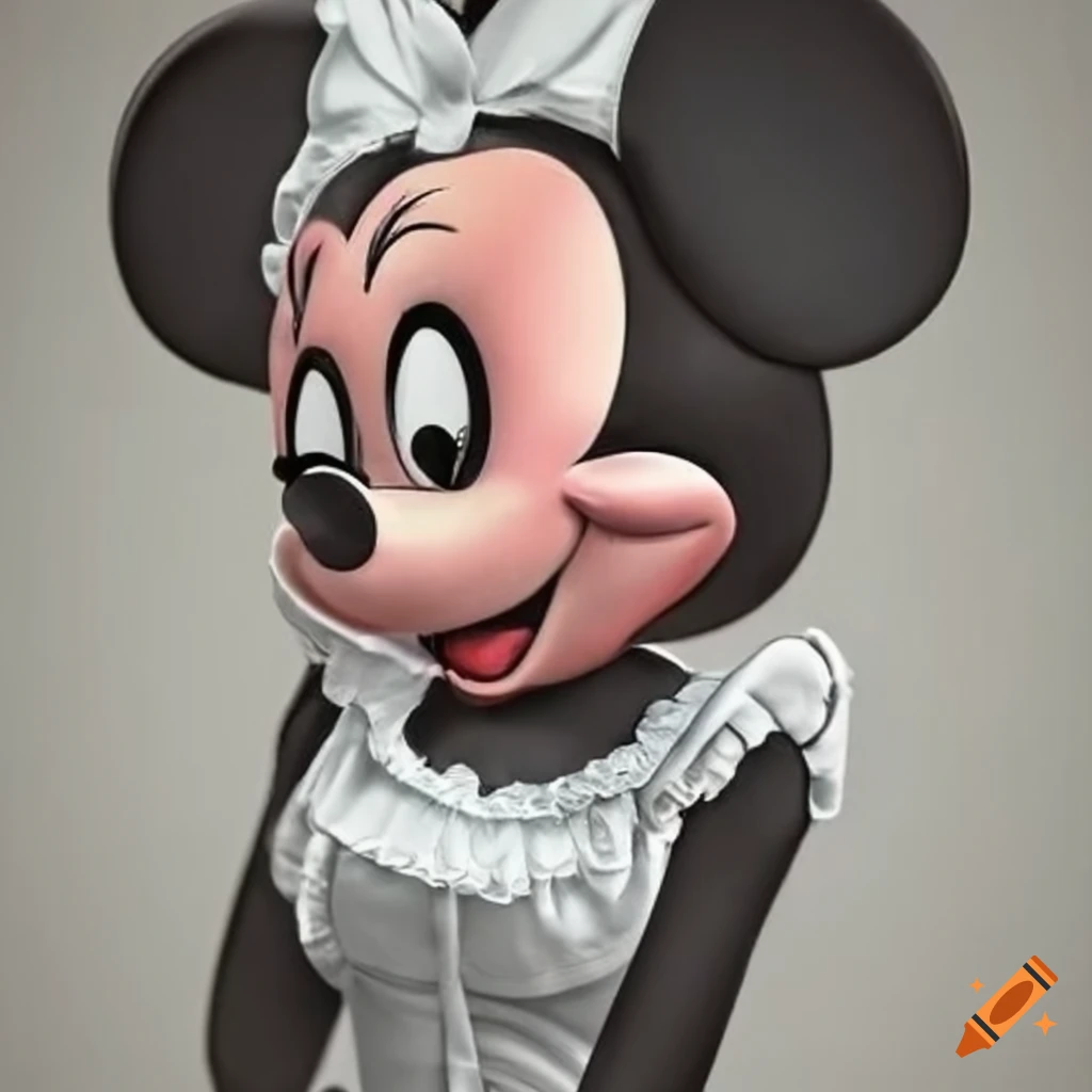 Minnie mouse costume as french maid on Craiyon