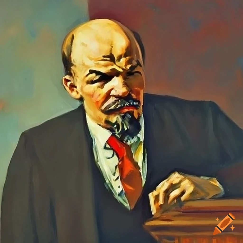 Lenin painting in edward hopper's style on Craiyon