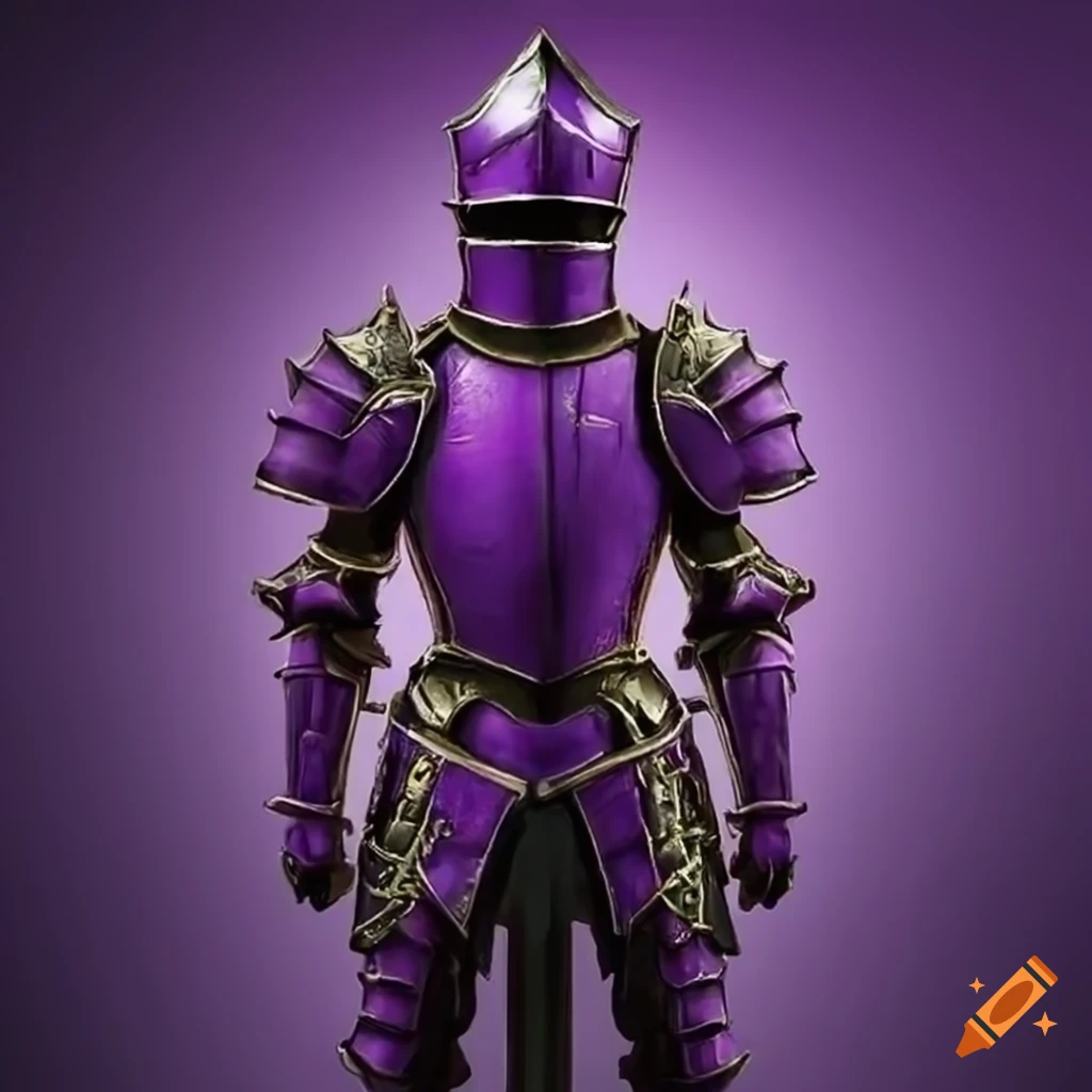 Full purple armor on Craiyon