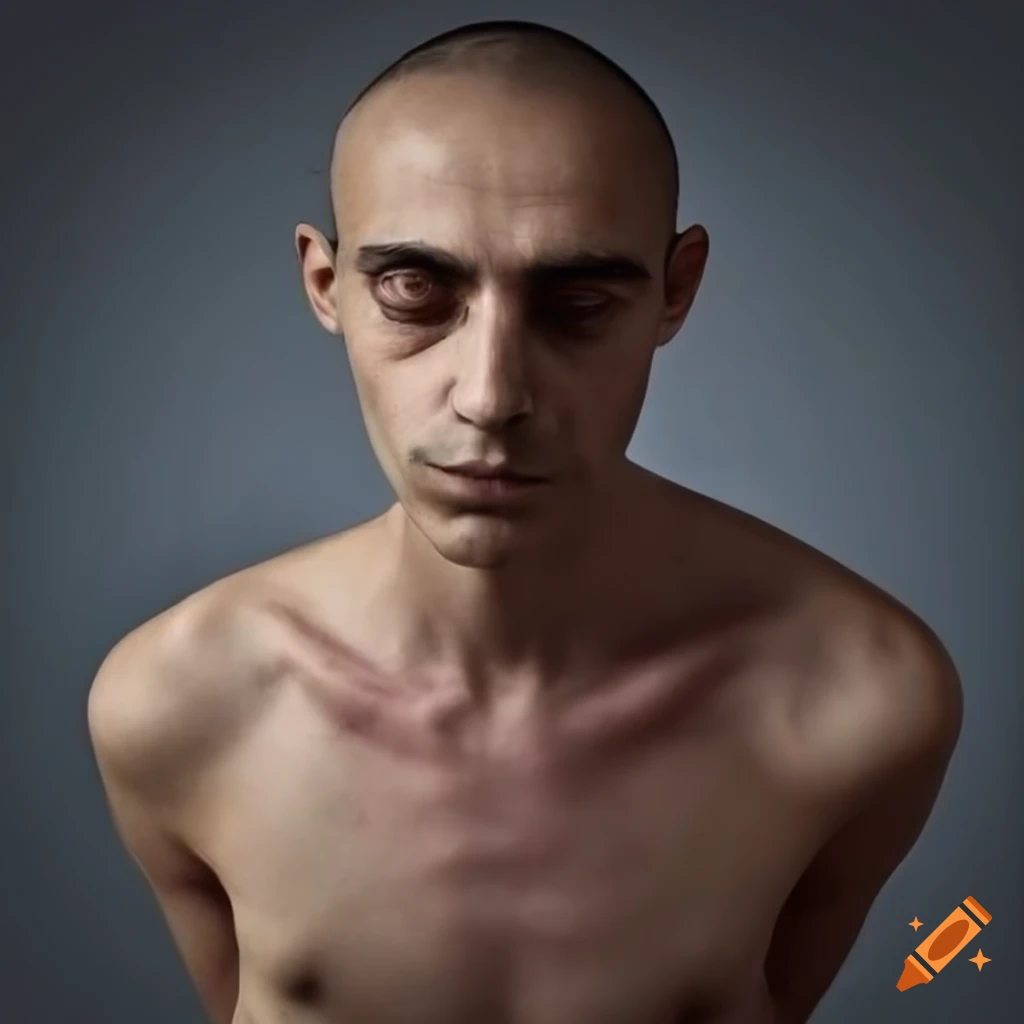 Portrait of a man with marfan syndrome in the style of roberto ferri on ...