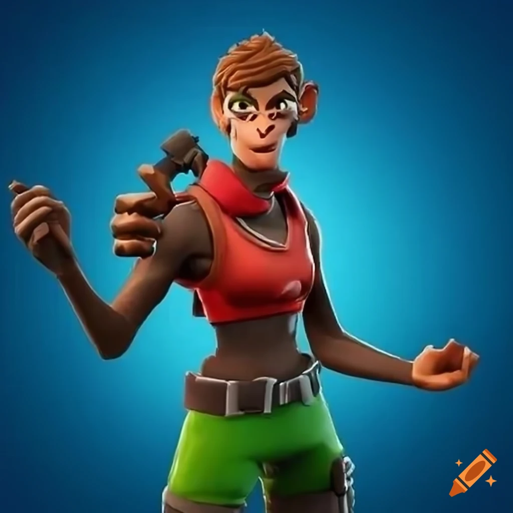 Cartoon monkey character from fortnite video game on Craiyon