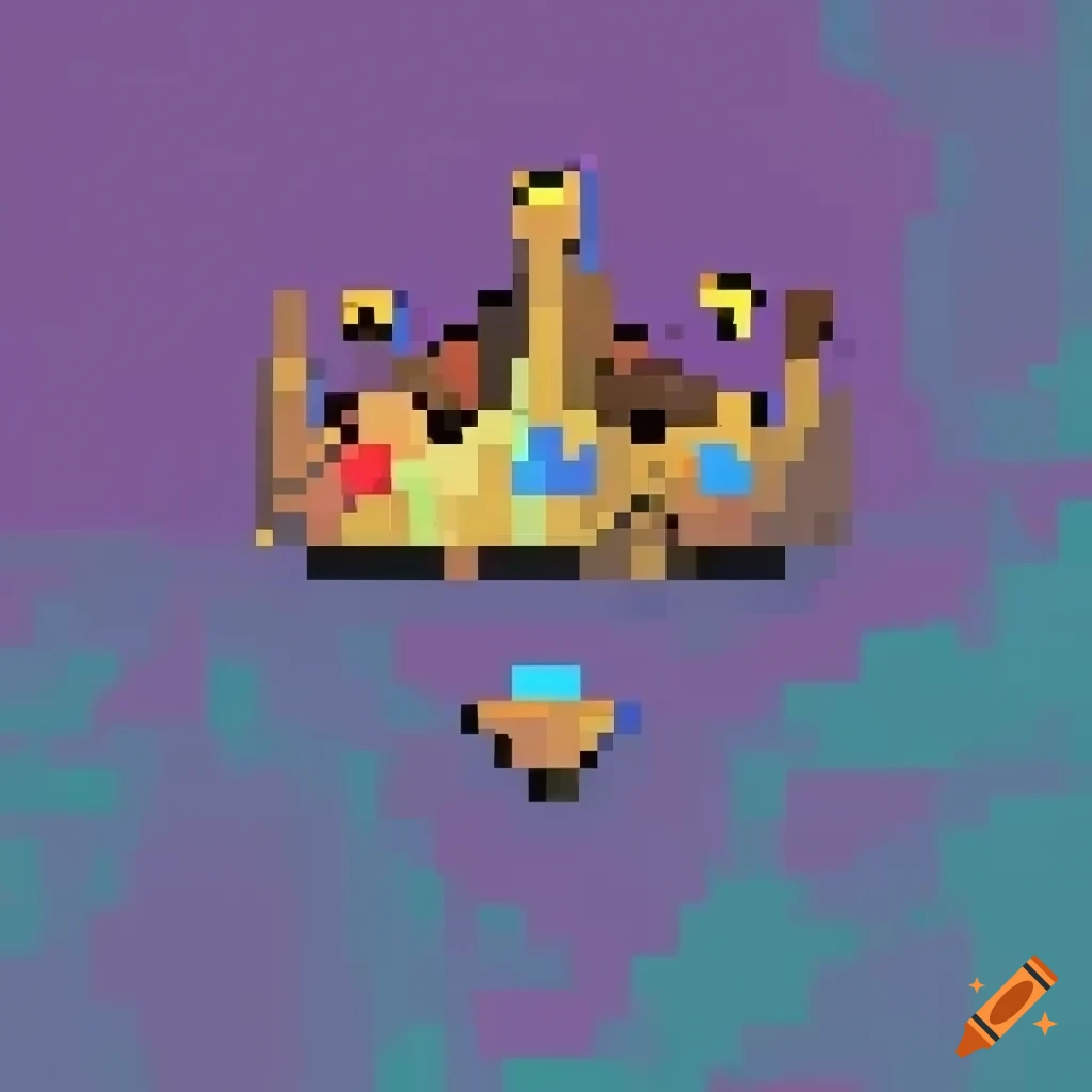 Pixel art of a crown on Craiyon