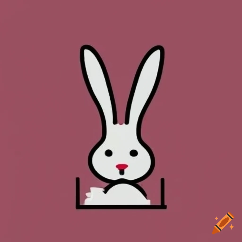 Modern it company logo with a bunny and x'ed out eyes on Craiyon