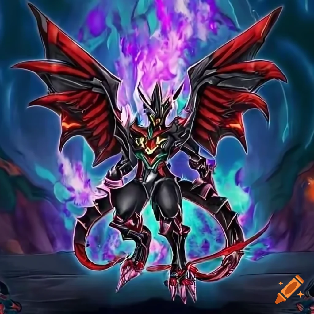 Shining masked warrior dragon with extended wings and claws, ready to ...