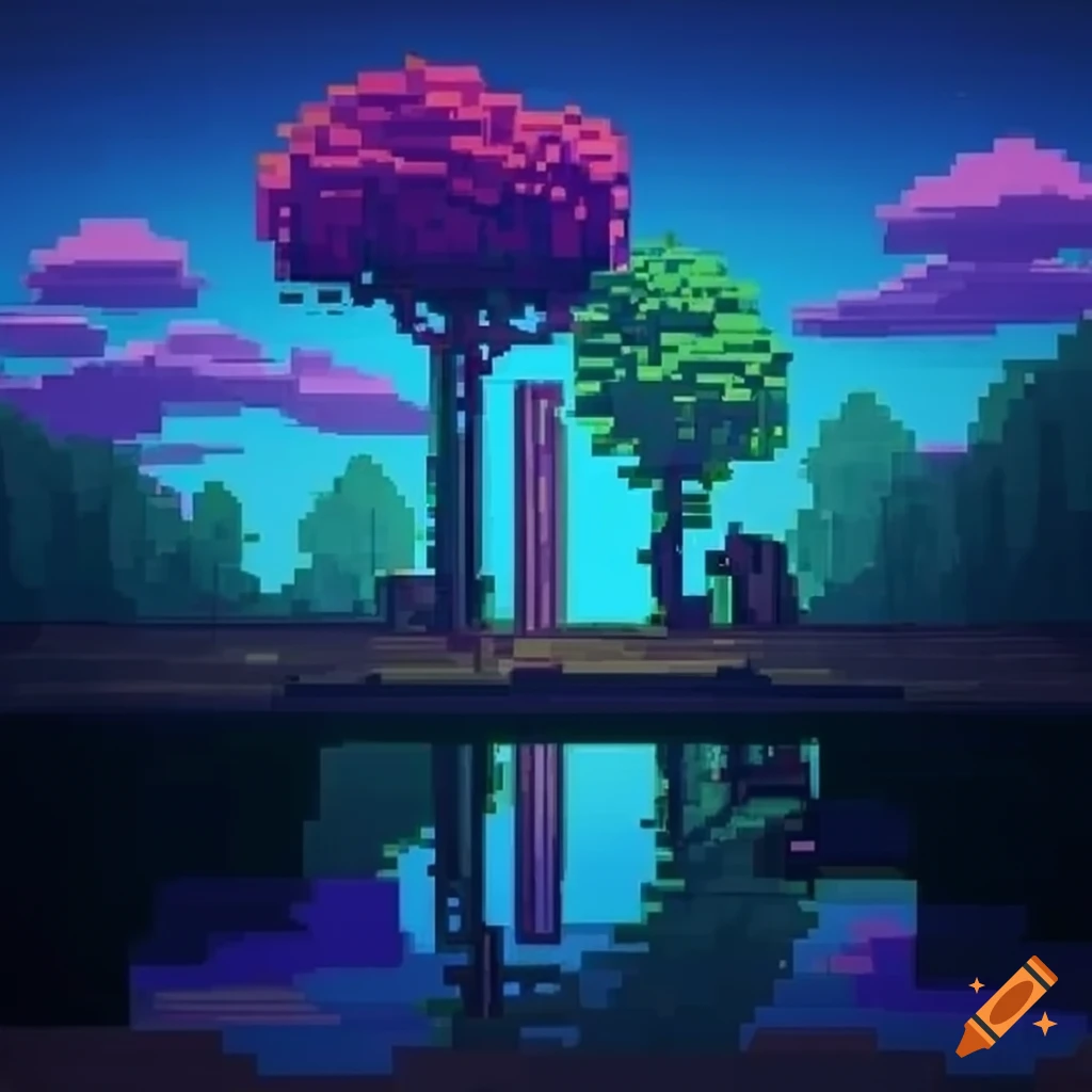 Colorful and surreal 2D pixel art video game with unusual characters ...