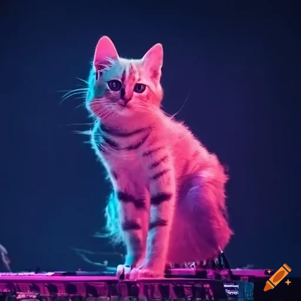 Kitten rapper performing at a concert on Craiyon