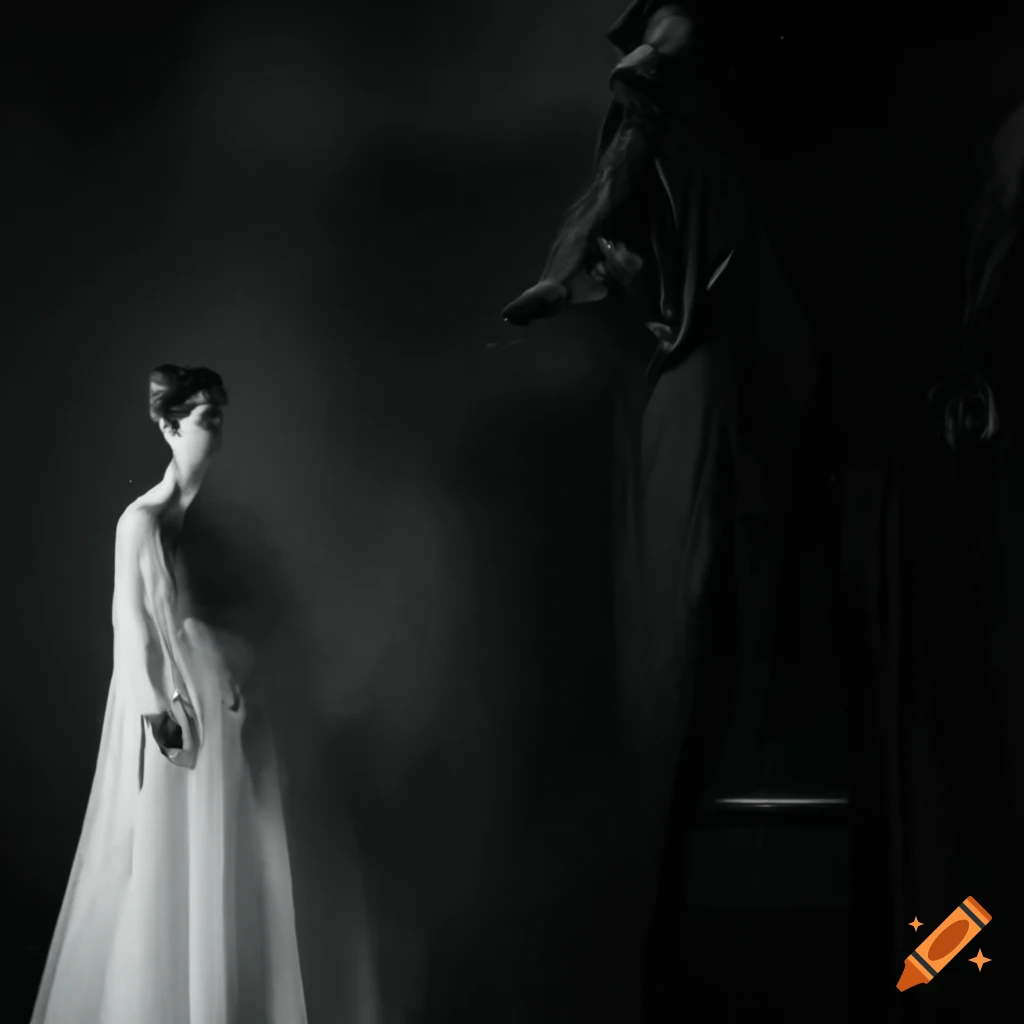 Transparent humanoid figures representing spirits or ghosts on Craiyon