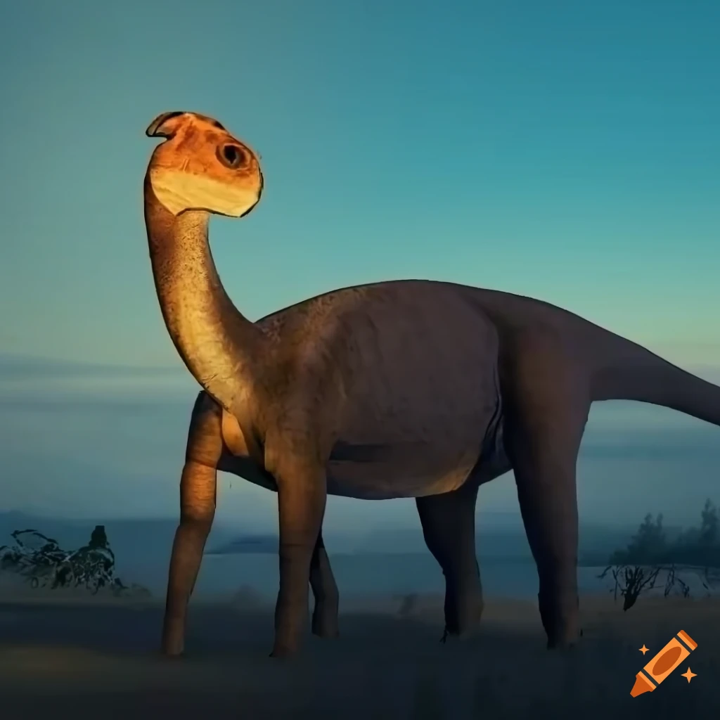 Scientifically accurate Hadrosaurus dinosaur with a Bongo antelope ...