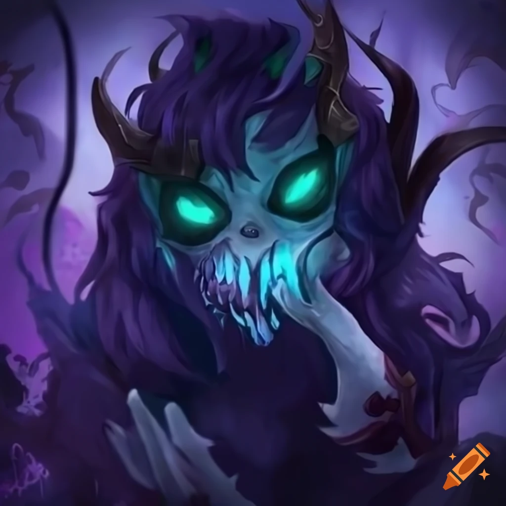 Kindred league of legends zombie in a sad and creepy portrayal on Craiyon