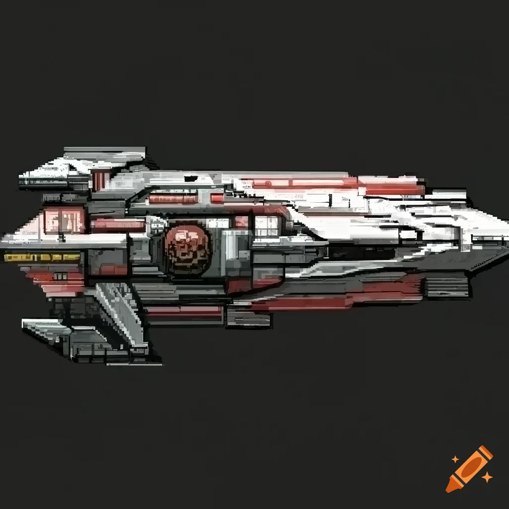 Detailed sci-fi spaceship sprites for game synchronicity on Craiyon