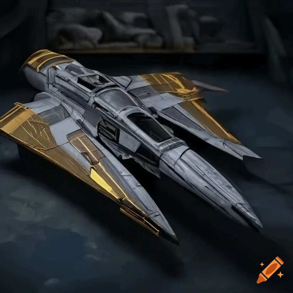 Hyper-realistic render of a naboo delta 7b jedi interceptor in ancient ...