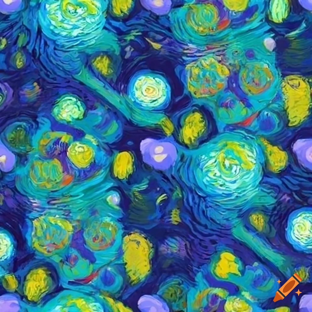 Van gogh style swirly background repeat pattern on Craiyon