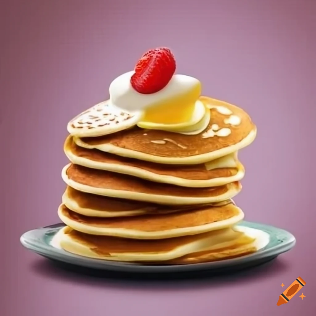 Stack of pancakes arranged to look like a 100 dollar bill on Craiyon