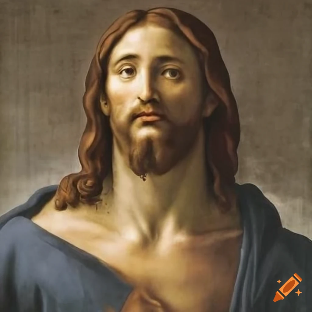 Renaissance fresco of jesus by michelangelo on Craiyon