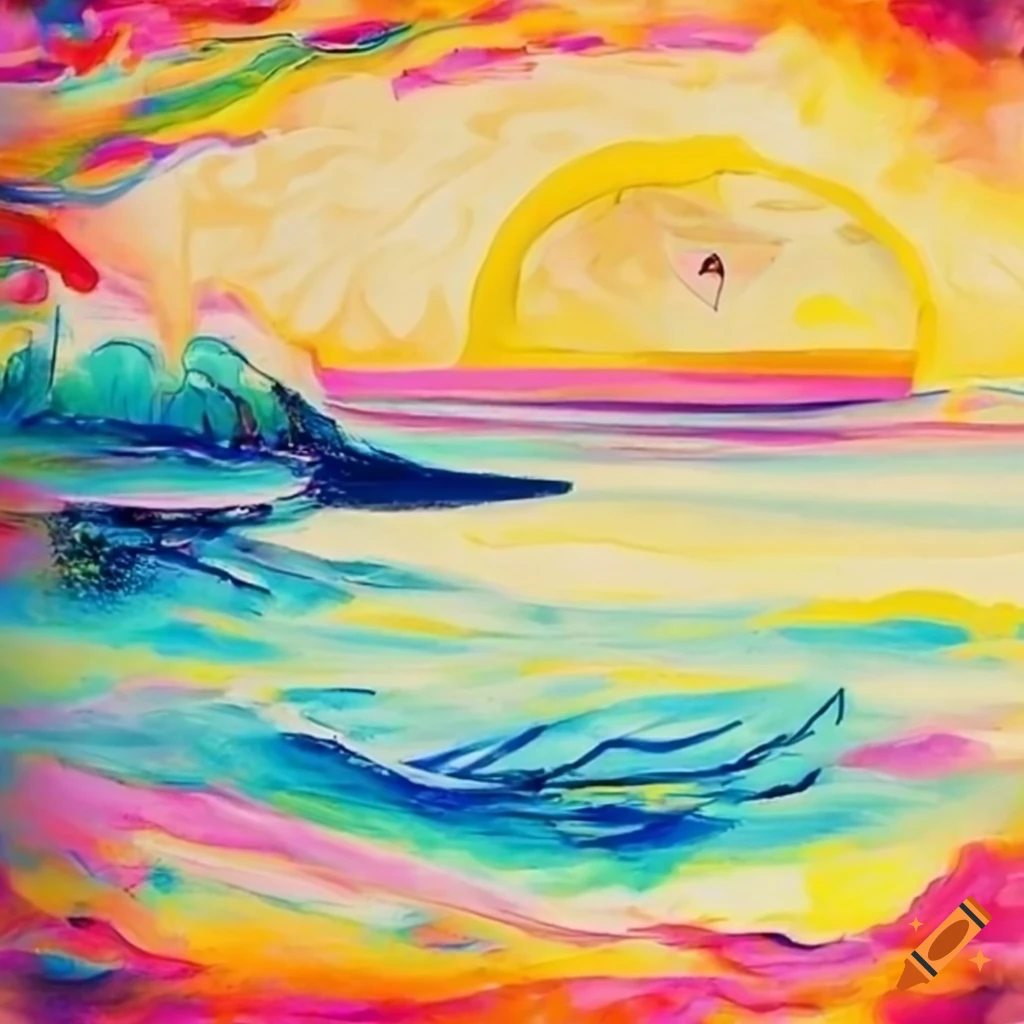 Abstract beach scene inspired by kandinsky on Craiyon