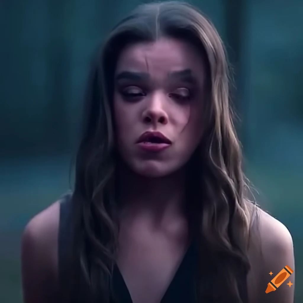 Bruised Hailee Steinfeld portraying a martial fighter with a stunned ...