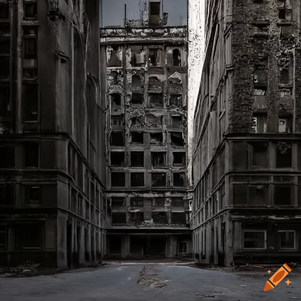 Decaying building exterior on Craiyon
