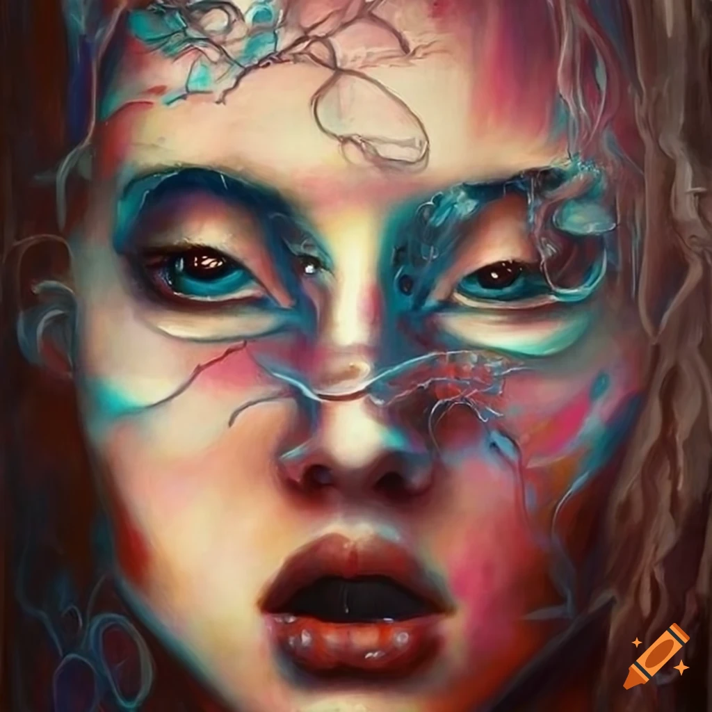 Surrealistic dramatic portrait painting by natalia on Craiyon