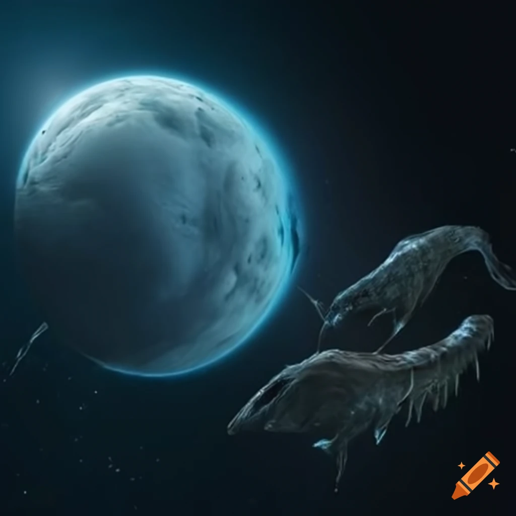 Space-dwelling interstellar creature on Craiyon