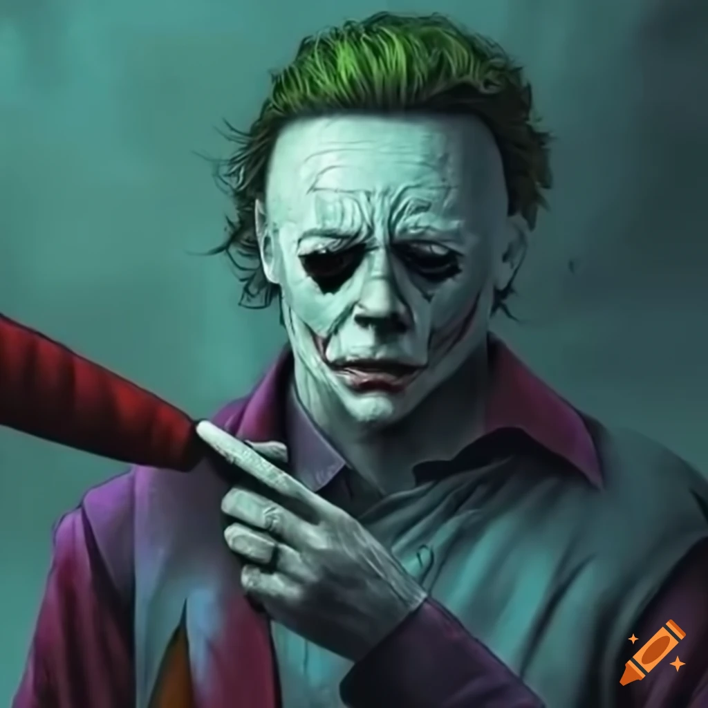 Movie poster featuring a character combining The Joker and Michael ...