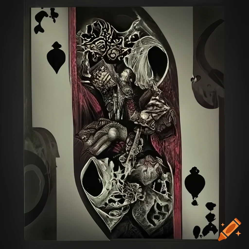 Surrealist ace of spades card design on Craiyon