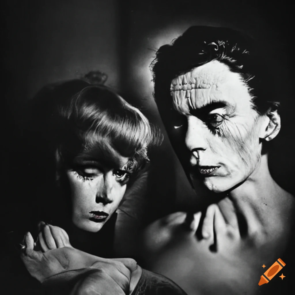 Vintage counterculture movie poster with horror incarnations on Craiyon