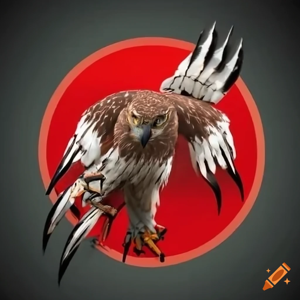 Hawk breaking through a red stop sign with sharp claws on Craiyon