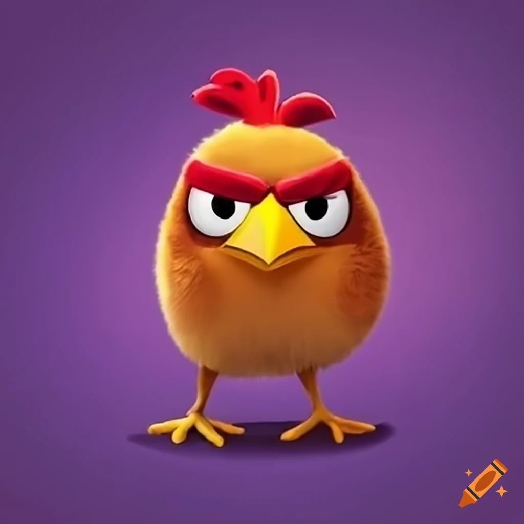 Chick character in the style of angry birds on Craiyon