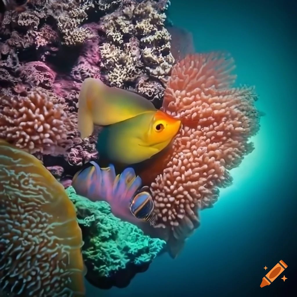 Group of exotic fish in a mesmerizing underwater setting on Craiyon