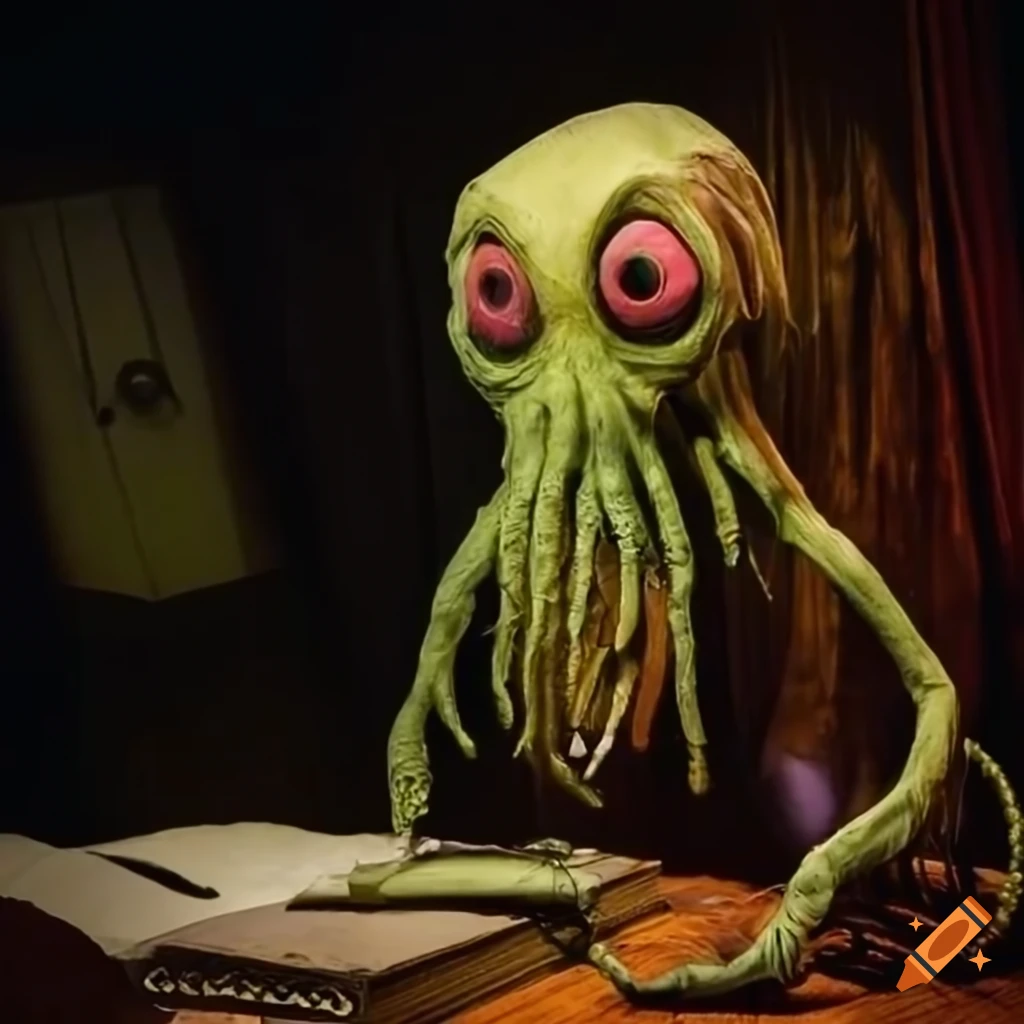 Tim burton-style puppet of cthulhu on Craiyon